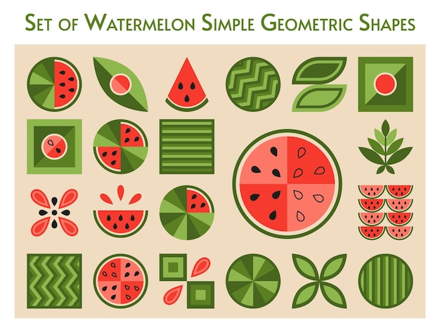 Vibrant Watermelon-Themed Geometric Shapes for Versatile Design | Jiffy ...