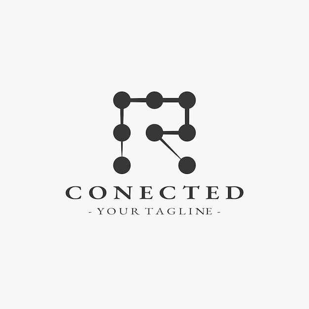 Interconnected Nodes: A Minimalist Digital Connectivity Logo | Jiffy ...