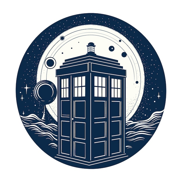 Starry Night Voyage in Time-Traveling Police Box | Jiffy Designs