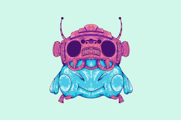 Whimsical Alien Creature with Vibrant Colors and Quirky Details | Jiffy ...