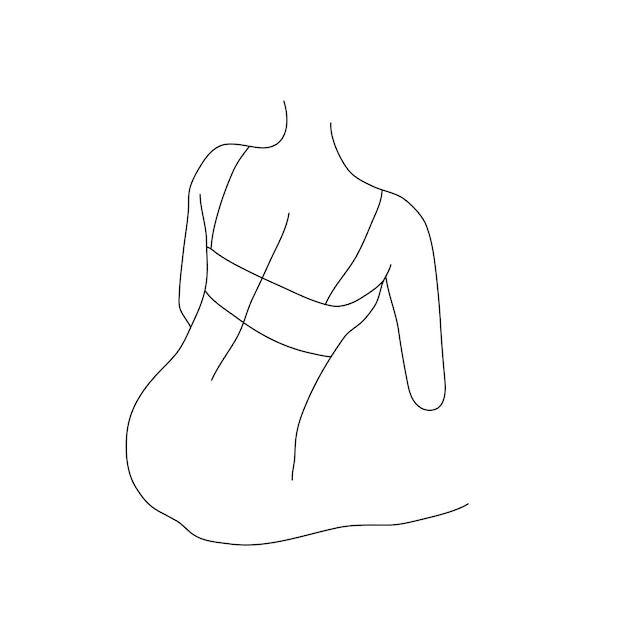 Graceful Silhouette: Minimalist Outline of a Seated Figure | Jiffy Designs