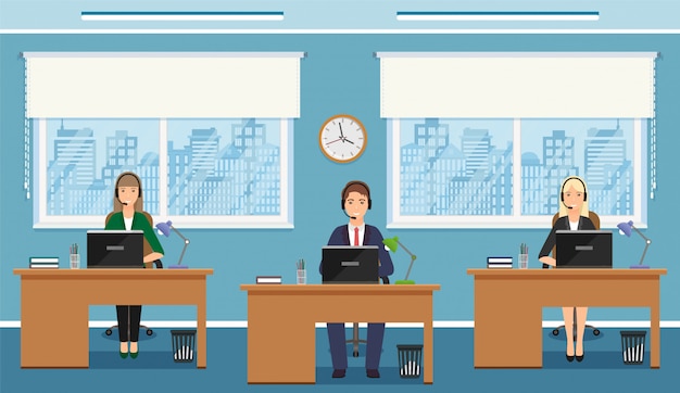 Busy Office Scene with Hardworking Professionals at Desks | Jiffy Designs