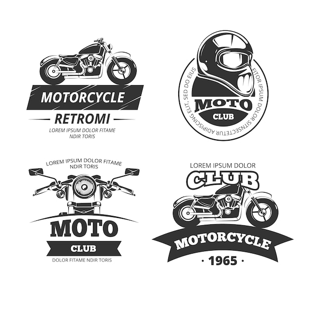 Vintage Motorcycle Emblem Collection with Retro Styling | Jiffy Designs