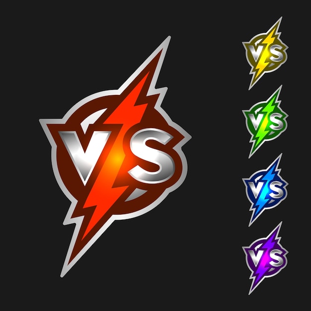 Striking Versus Emblem with Dynamic Lightning Bolt Design | Jiffy Designs