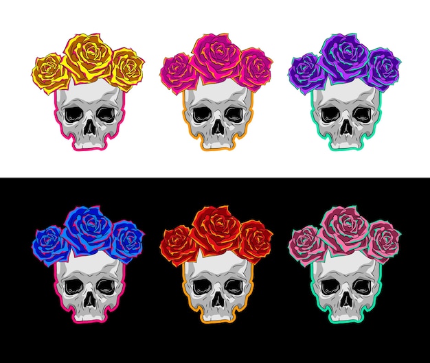 Vibrant Floral Skull Illustrations with Bold Color Palettes | Jiffy Designs