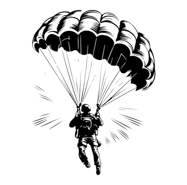 Daring Skydiver Descends Amid Billowing Parachute in Striking ...