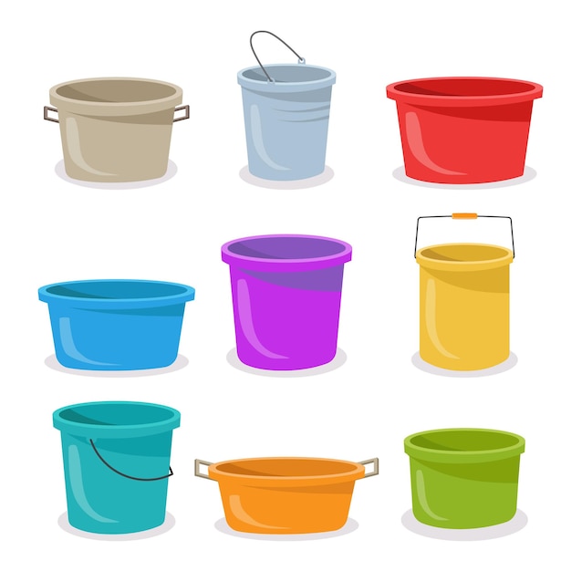 Vibrant Plastic Buckets and Tubs in Assorted Colors | Jiffy Designs