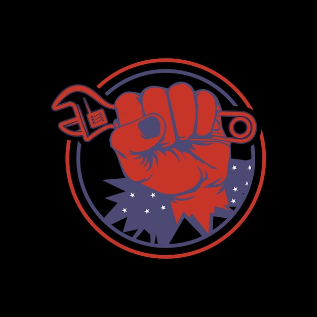 Powerful Fist Emblem with Cosmic Swirls and Neon Accents | Jiffy Designs