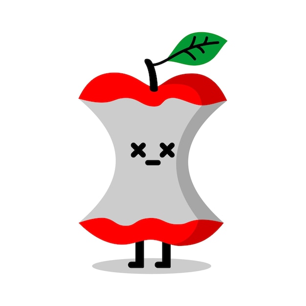Charming Cartoon Apple Core with Smiling Face | Jiffy Designs