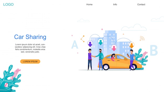 Vibrant Illustration of People Sharing a Car for Transportation | Jiffy ...