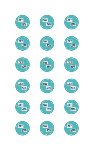 Blue Sale Labels Isolated On Pure White Background. | Jiffy Designs