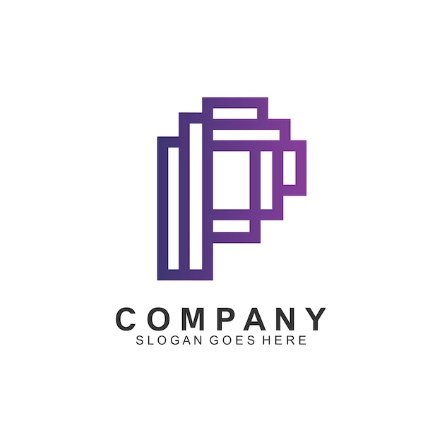 Elegant Geometric Shapes in Vibrant Purple Logo Design | Jiffy Designs