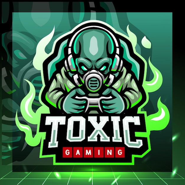 Menacing Gamer Mascot: Toxic Gaming Logo | Jiffy Designs