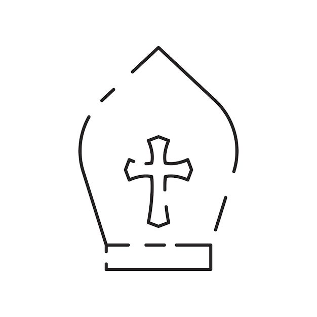 Simple Outline of a Bishop's Mitre with Cross | Jiffy Designs