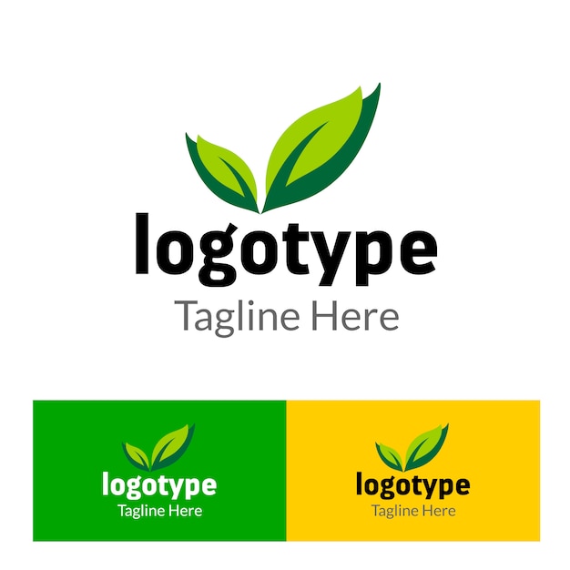 Vibrant Green Leaf Logo with Tagline and Color Variations | Jiffy Designs