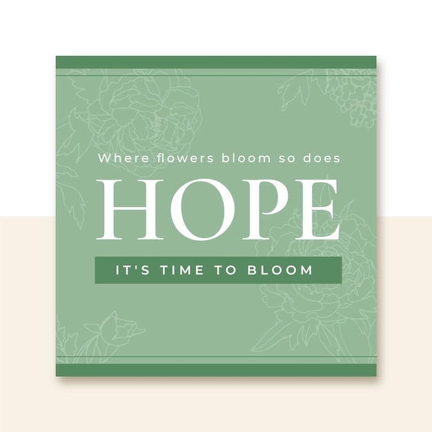 Inspiring Floral Typography Design with 'Hope' Message | Jiffy Designs