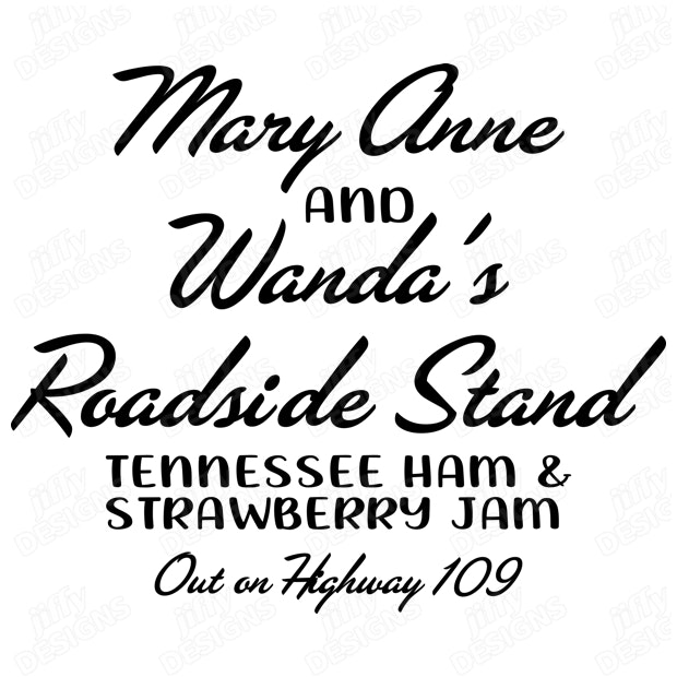 Vintage Roadside Sign for Tennessee Ham and Strawberry Jam | Jiffy Designs