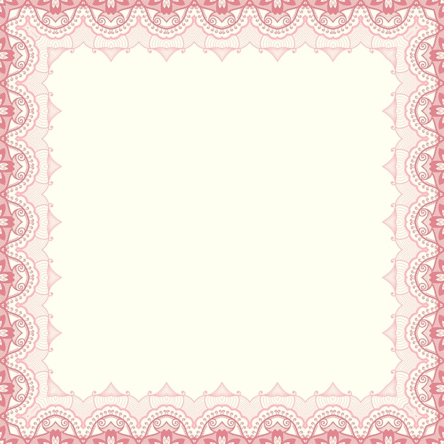 Ornate Red Lace Frame on Cream Background | Jiffy Designs