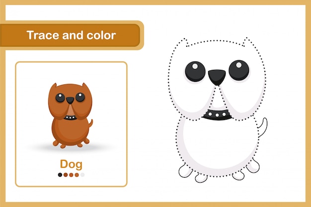 Adorable Cartoon Dog with Dotted Tracing Lines | Jiffy Designs