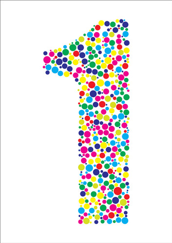 Vector Illustration Of Number One Over The White Background | Jiffy Designs