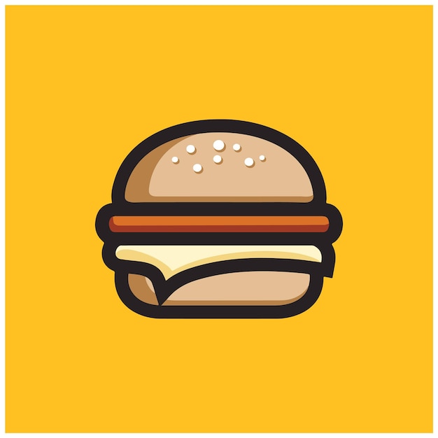 Minimalist Burger Icon: Delicious Simplicity | Jiffy Designs