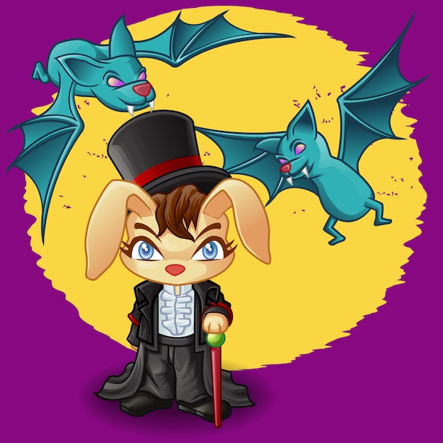 Quirky Magician Character with Mischievous Bat Companions | Jiffy Designs
