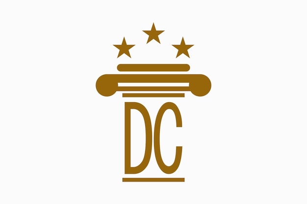 Elegant Golden DC Emblem with Shining Star Insignia | Jiffy Designs