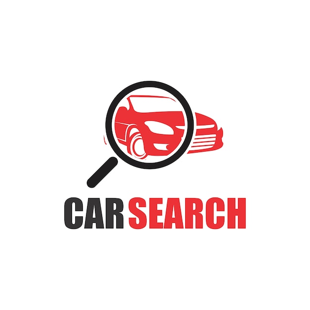 Car Search Logo with Magnifying Glass and Speeding Vehicle | Jiffy Designs