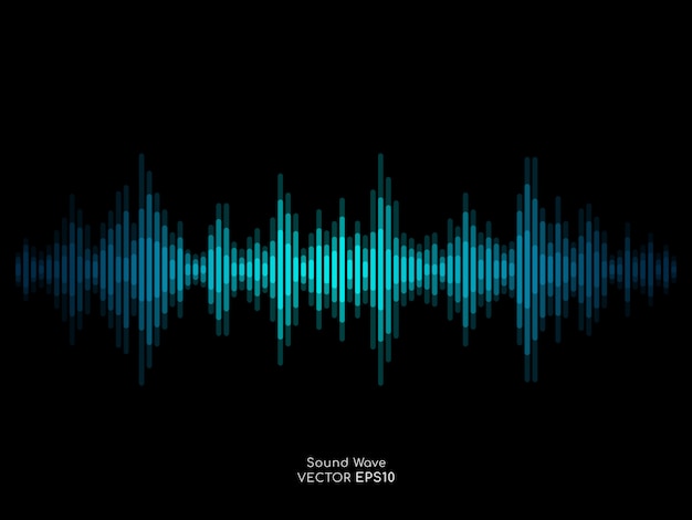 Pulsating Teal Sound Waves Visualizing Vibrant Audio Signals | Jiffy ...