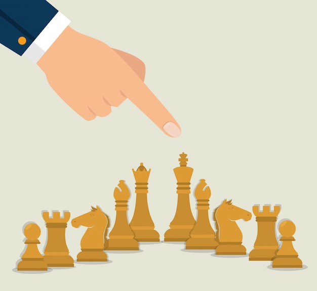 Business Strategy Chess Game Illustration with Executive Hand | Jiffy ...