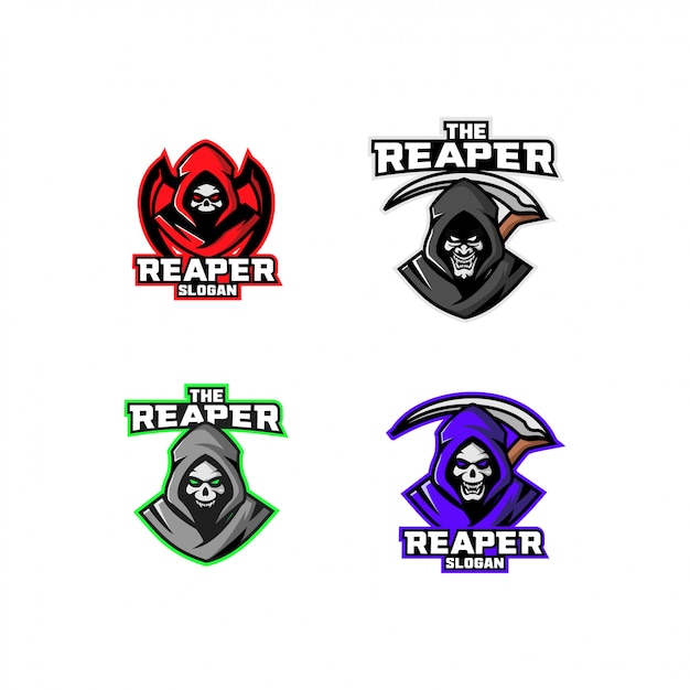 Menacing Reaper Mascot Logos with Vibrant Colors and Skulls | Jiffy Designs