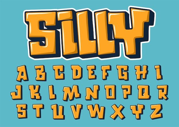 Vibrant Silly Alphabet in Retro Cartoon Style Font | Jiffy Designs
