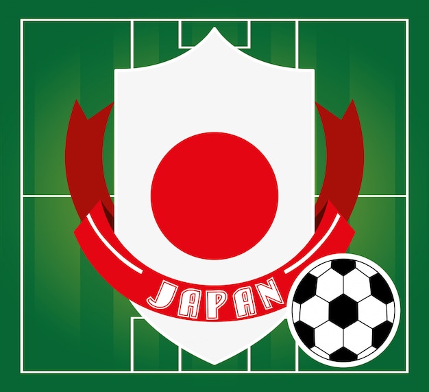 Vibrant Japanese Soccer Emblem with Football Emblem | Jiffy Designs