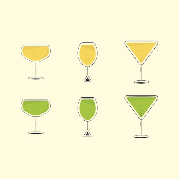 Vibrant Cocktail Glass Collection: Diverse Drink Designs | Jiffy Designs