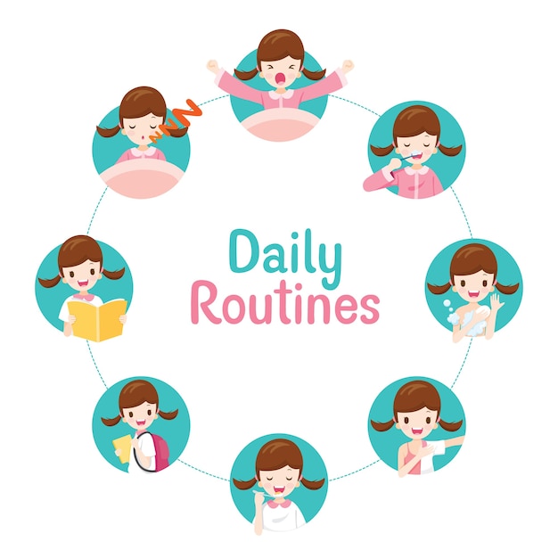 Cheerful Cartoon Characters' Daily Routines and Activities | Jiffy Designs