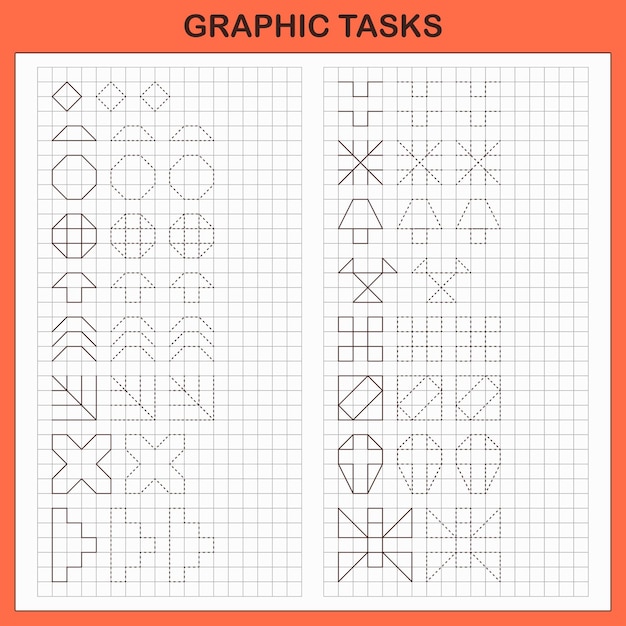 Diverse Geometric Shapes and Symbols in Graphic Tasks Collection ...