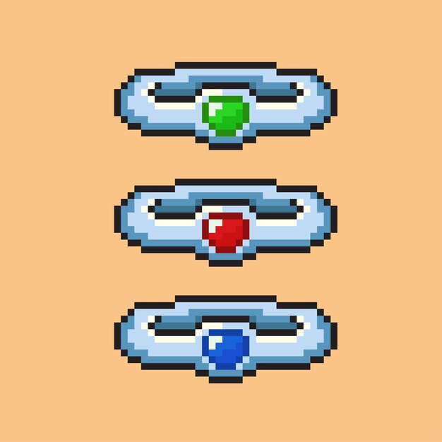 Vibrant Pixel Art Elemental Gems Collection | Jiffy Designs