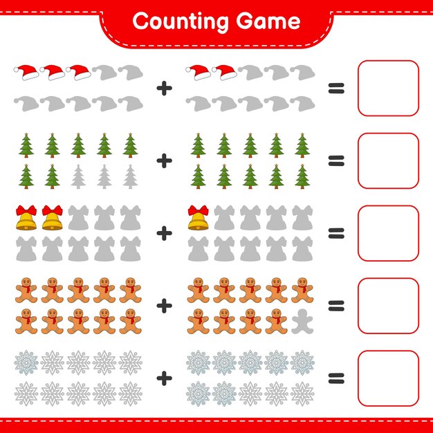 Counting Christmas Themed Objects in Fun Visual Game | Jiffy Designs