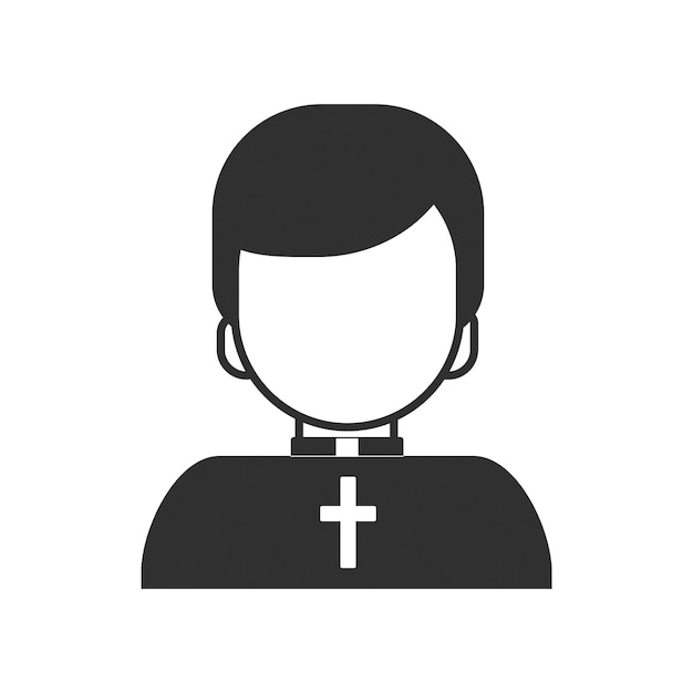 Iconic Religious Symbol Silhouette of a Priest | Jiffy Designs