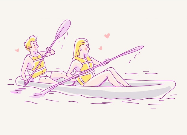 Couple Enjoying Romantic Kayak Ride on Serene Lake | Jiffy Designs
