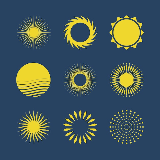 Vibrant Sun Symbols and Radiant Designs for Versatile Use | Jiffy Designs