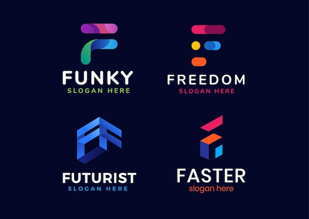 Vibrant Gradient Logo Collection with Slogan Placeholders | Jiffy Designs