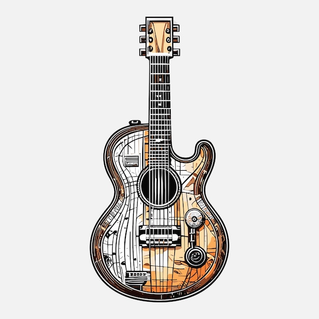 Intricate Acoustic Guitar with Vibrant Geometric Patterns | Jiffy Designs