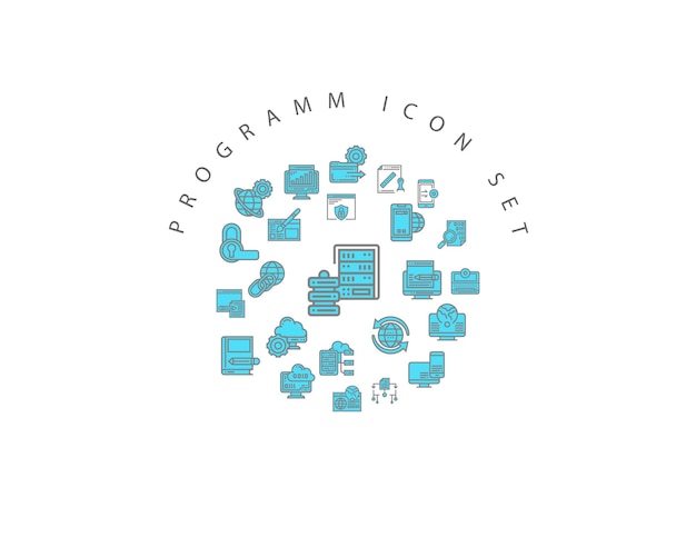 Diverse Collection of Vibrant Program Icons for Digital Design | Jiffy ...