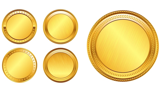 Elegant Collection of Ornate Golden Medallions and Seals | Jiffy Designs