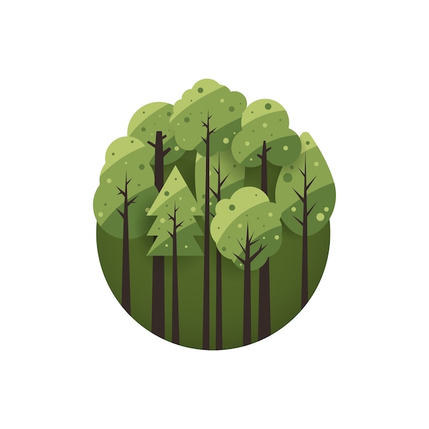 Vibrant Green Forest Circle Illustration | Jiffy Designs
