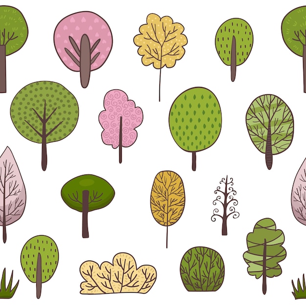 Vibrant Stylized Tree Icons and Nature Motifs Collection | Jiffy Designs