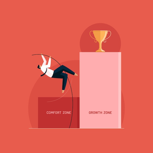 Businessman Leaps from Comfort to Growth, Reaching for Success | Jiffy ...