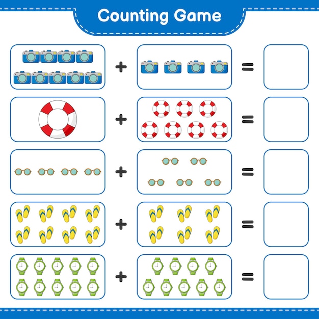 Fun Counting Game for Kids with Colorful Icons | Jiffy Designs