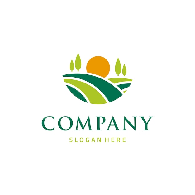 Vibrant Nature Landscape Logo with Rising Sun and Hills | Jiffy Designs